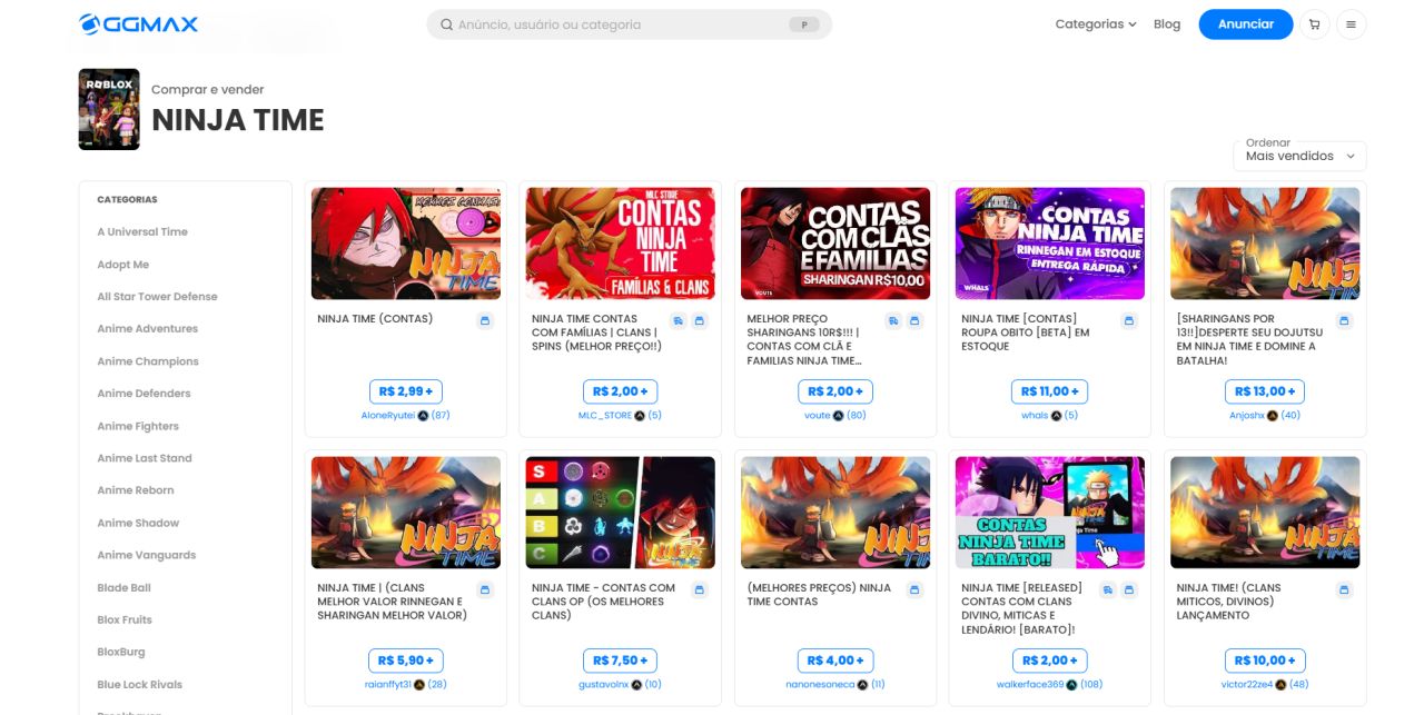 Roblox: Lista de níveis dos clãs de Ninja Time - Roblox - BLOG GGMAX