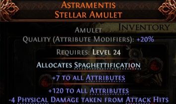 Astramentis Stellar Amulet +120 All - Path of Exile 2 - GGMAX