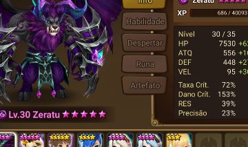 Zeratu(Quimera da Escuridão) GLOBAL - Summoners War - GGMAX