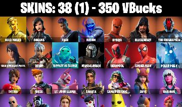 38 Skins - Gold Midas - Deadpool - - Fortnite - Contas Fortnite - GGMAX