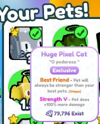 Huge pixel cat - Pet Simulator - Roblox - Outros jogos Roblox - GGMAX