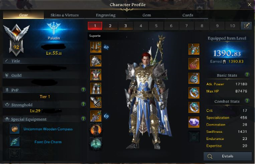 (Kazeros) Paladin T3 1390GS + alts + - Lost Ark - Contas Lost Ark - GGMAX