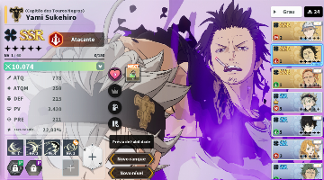 Yami cap + Fuegoleon + Hab Noelle Praia - Black Clover Mobile - GGMAX