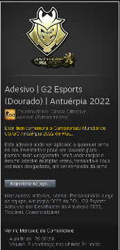 ADESIVO G2 ESPORTS (CS GO) - Counter Strike 2 - Skins - GGMAX