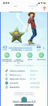 Conta Pokemon Go Nível 43 com muito XP, - Pokemon GO - GGMAX