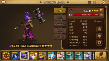 Conta rerol L&D - Dark Rune Blacksmith - Summoners War - GGMAX