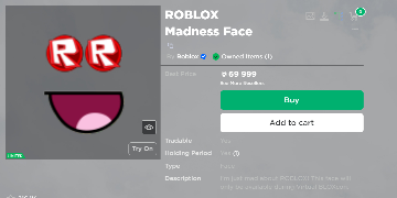 ROBLOX MADNESS FACE LIMITED!! - Roblox - Outros jogos Roblox - GGMAX
