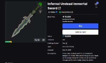 Roblox Limiteds - Infernal Undead - Roblox - Robux - GGMAX