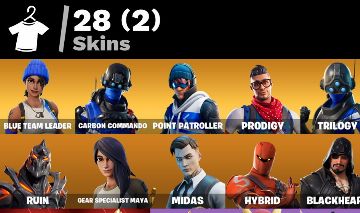 28 SKINS+MIDAS+Blue Team+ATEMPORAL DE - Fortnite - Contas Fortnite - GGMAX