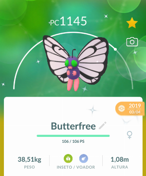 Butterfree shiny brilhante evolução do - Pokemon GO - GGMAX