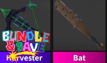 COMBO FACA + ARMA MM2 (HARVESTER + BAT) - Roblox - Murder Mystery 2 - GGMAX
