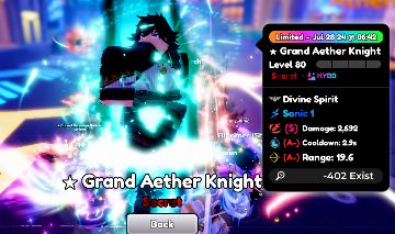Grand Aether Knight Sonic - Roblox - Anime Defenders - GGMAX