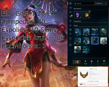 Conta de LoL Gold 1 MMR Smurf 20k EA 3 - League of Legends - Contas - GGMAX