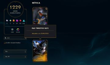 1234 SKINS com PAX TWISTED FATE E PAX - League of Legends - Contas - GGMAX