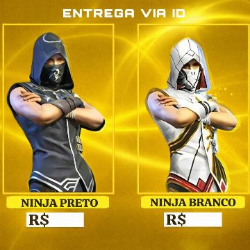 Ninja branco e preto free fire - Free Fire - Outros - GGMAX