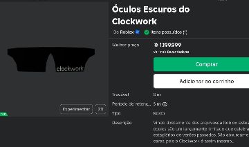 Limited Raro ClockWork. - Roblox - Outros jogos Roblox - GGMAX
