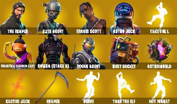 64 SKINS + TRAVIS SCOTT + ASTRO JACK + - Fortnite - Contas Fortnite - GGMAX