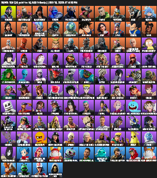 104 SKINS - Vegeta - All Might - Hinata - Fortnite - Contas Fortnite ...