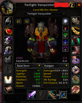 Mankrik Orc Hunter 80 [4305 GS] [Amani - World of Warcraft - Contas - GGMAX