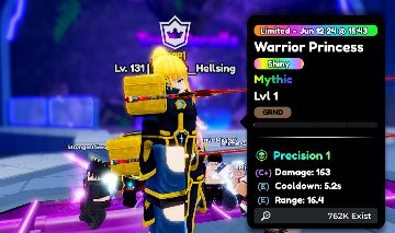 Warrior Princess (shiny) (Cha Hae-in) - Roblox - Anime Defenders - GGMAX