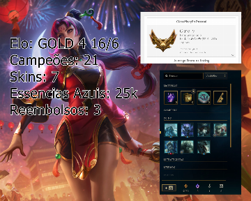 Conta LoL Gold 4 MMR Smurf 25k EA 3 - League of Legends - Contas - GGMAX