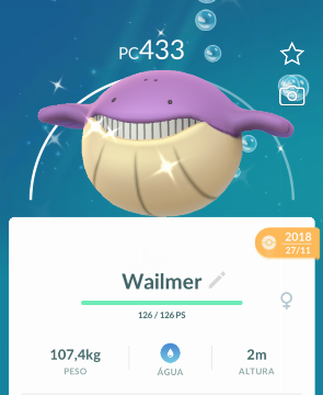 Raro Wailmer Shiny - Pokémon Go - Pokemon GO - GGMAX