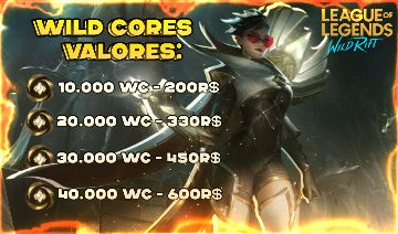 WILD CORES COM 50% DE DESCONTO - League of Legends: Wild Rift - Skins e ...
