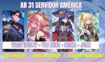 CONTA INICIANTE AR 31 - WRIOTHESLEY, - Genshin Impact - Contas - GGMAX
