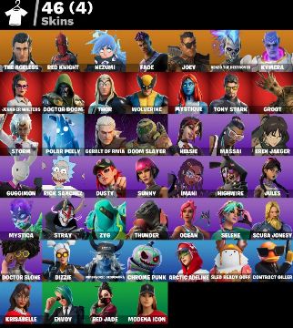 46 skins - Tony Stark+900 v-bucks - Fortnite - Contas Fortnite - GGMAX