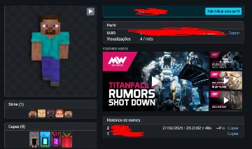 CONTA MINECRAFT FULL ACESSO +CAPAS DE - Minecraft - Contas - GGMAX