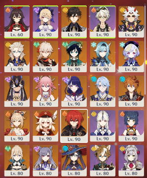 CONTA AR59 18 PERSONAGENS 5 ESTRELAS E - Genshin Impact - Contas - GGMAX