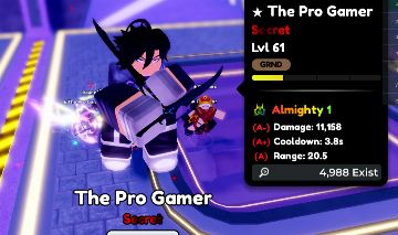 Sung jin woo(The pro gamer) secreto - Roblox - Anime Defenders - GGMAX