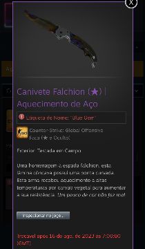 Falchion Knife: Blue Gem - Counter Strike 2 - Skins - GGMAX