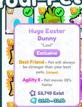 Huge Easter Bunny (Pet simulator X) - Roblox - Outros jogos Roblox - GGMAX