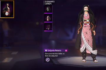 CONTA COM CONJUNTO NEZUKO + SKIN DO REI - Free Fire - Contas Free Fire ...