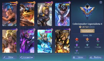 Conta Main Roger com 189 skins Pra logo - Mobile Legends - GGMAX