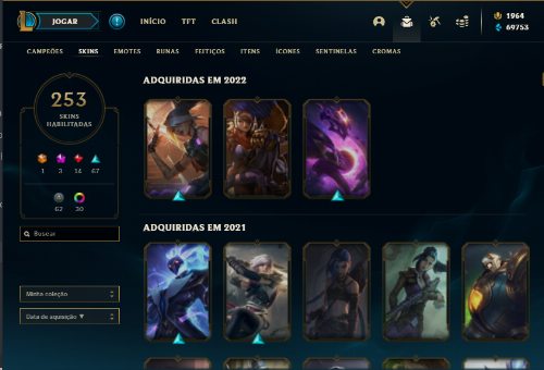 Conta LOL 2011 - 253 skins - Todos os - League of Legends - Contas - GGMAX