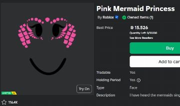 Limited Pink Mermaid Princess no roblox - Roblox - Outros jogos Roblox ...
