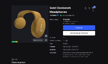 LIMITED ROBLOX GOLD CLOCKWORK - Roblox - Outros jogos Roblox - GGMAX