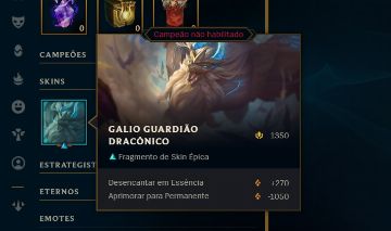 CONTA COM GALIO GUARDIÃO DRACÔNICO SKIN - League of Legends - Contas ...