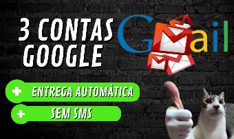 3 CONTAS GOOGLE GMAIL NOVAS + ENTREGA - Emails - GGMAX