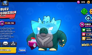 A conta possui a skin do buzz Godzilla - Brawl Stars - GGMAX
