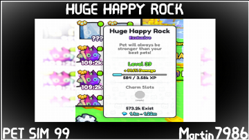[🤖PROMO🤖] ⚡Huge Happy Rock ⚡(só 573K - Roblox - Pet Simulator 99 - GGMAX